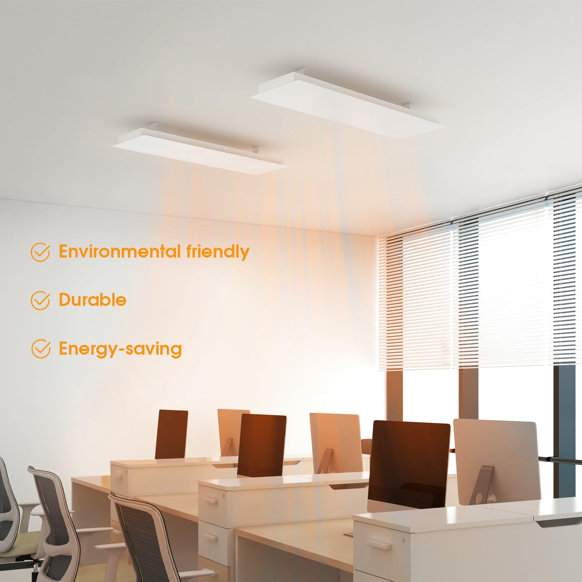 Modern Infrared Ceiling Heater with Thermostat and Optional LED Lighti ...